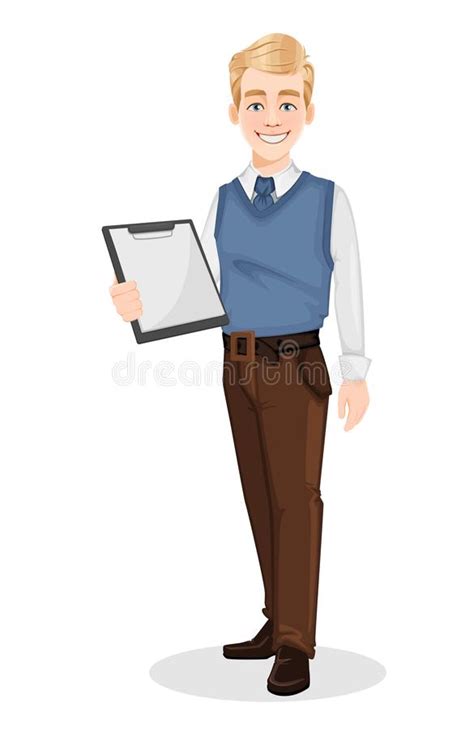 Successful Business Man In Office Style Clothes Stock Vector