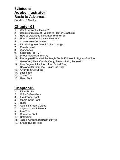 Adobe Illustrator Class Plan Pdf Adobe Illustrator Computer Graphics