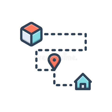 Color Illustration Icon For Tracking Parcel And Delivery Stock