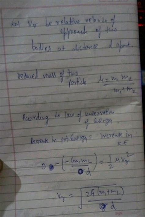 13 Two Particles Of Mass M Andm Are Initially Rest Infinite Distance