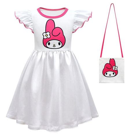 Sanrio Hello Kitty Kuromi My Melody Cinnamoroll Cartoon Printed Dress