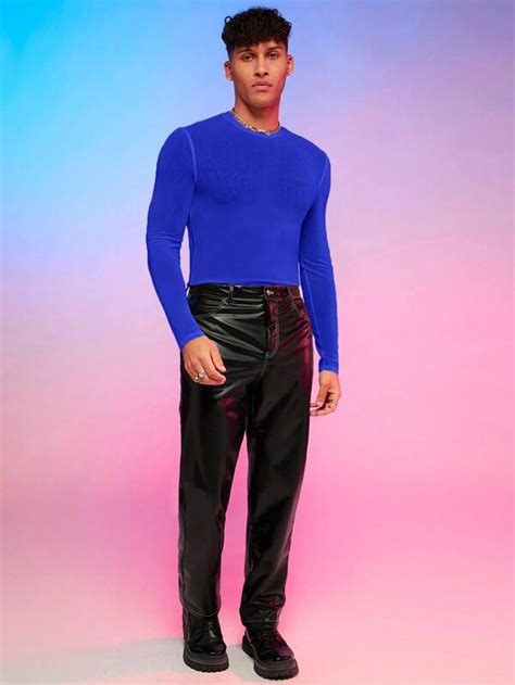Manfinity Fever City Men Solid Round Neck Tee Shein Usa