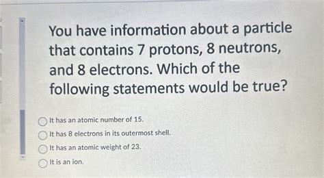 [solved] You Have Information About A Particle That Contain
