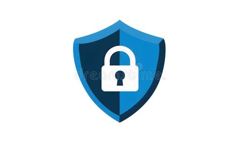 Blue Shield With Padlock Icon Symbolizing Cybersecurity Data Protection Stock Illustration