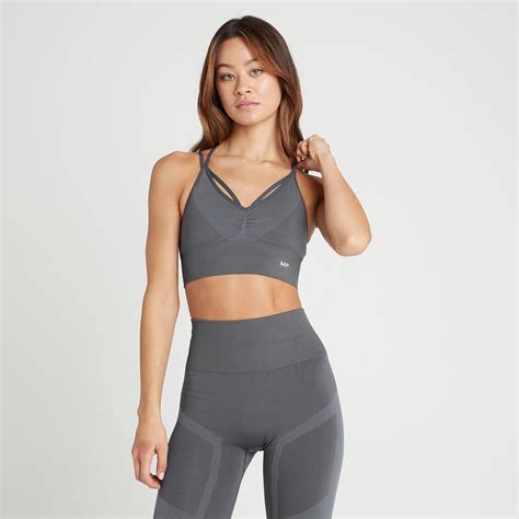 Mp Womens Impact Scrunch Seamless Sports Bra Graphite Myprotein™