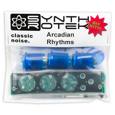 Synthrotek Arcadian Rhythms Diy Kit Blue Buttons Arcade Reverb