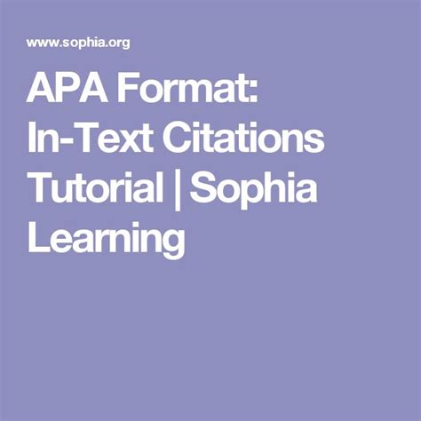 APA Format In Text Citations Tutorial Sophia Learning Marketing Plan How To Plan Problem