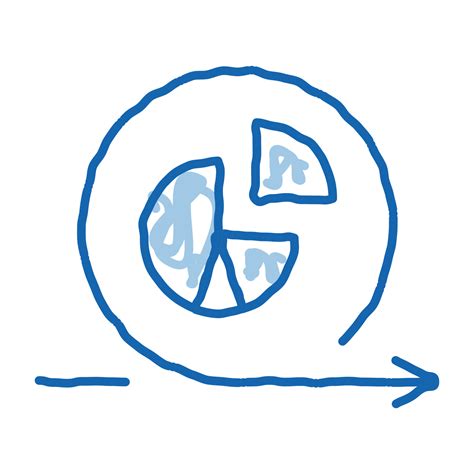 Round Graph In Center Agile Arrow Mark Doodle Icon Hand Drawn