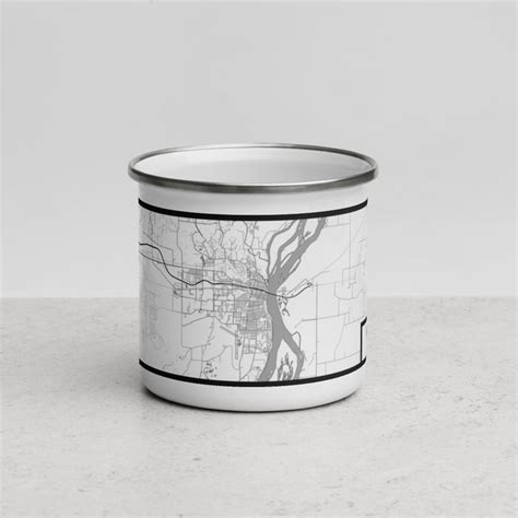 Burlington Iowa Map Enamel Mug In Classic — Jace Maps