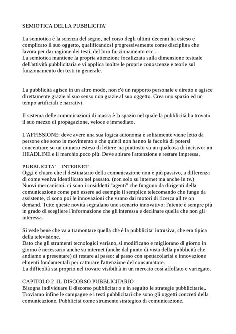Semiotica Della Pubblicità Di Ugo Volli Docsity
