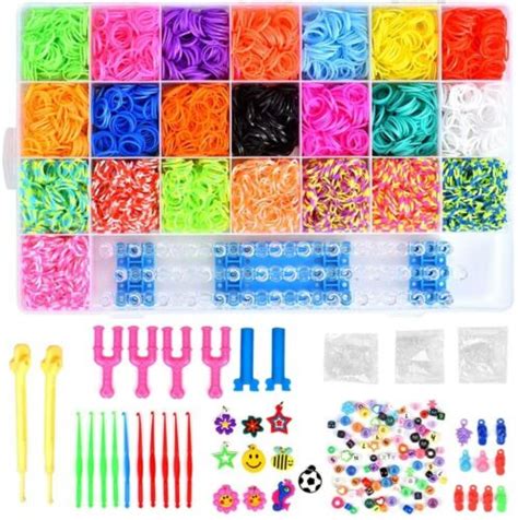 6800x Loom Bands Webrahmen Bänder Starter Box Bands Webhaken Set Gummi
