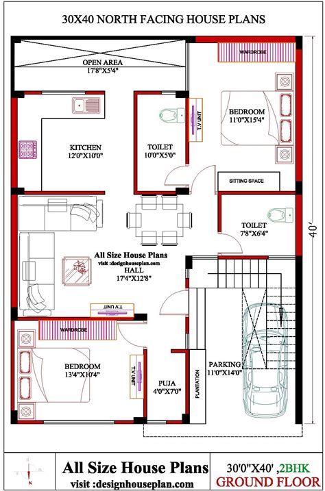 30 X 40 House Plans North Facing With Vastu Vastu 3bhk Shastra 2bhk X50