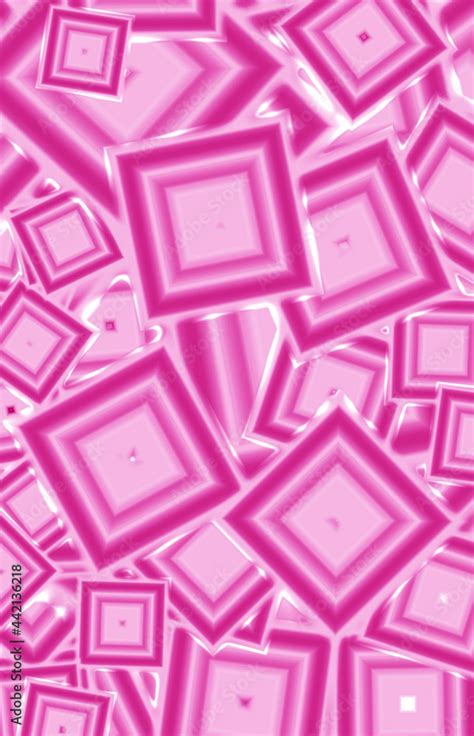Gradient Pink 3d Geometric Square Shape Pattern For Abstract Background