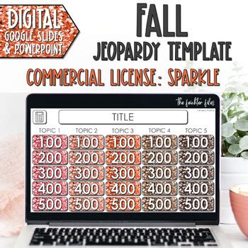 Commercial Use Editable Jeopardy Template Google Slides Fall Sparkle Games