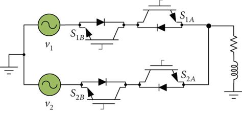 a two bidirectional configurations connecting two sources to a load