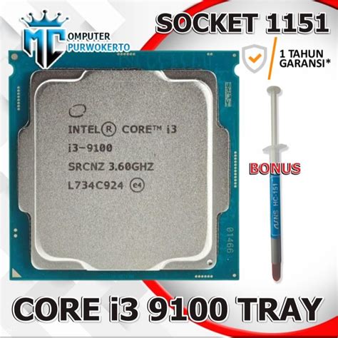 Jual Prosesor Processor Intel Core I3 9100 Socket Lga 1151 Gen 9