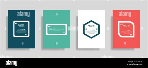 A Colorful Quote Speech Box Design Templates Set And Quotation Text In Bubble Brackets Frame