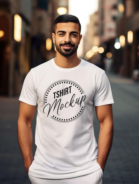 티셔츠 모 프리미엄 Ai 생성 Psd