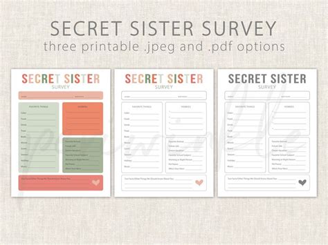 Secret Sister Survey Girls Camp Lds Young Women Get To Know You Survey