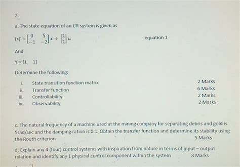 solved a ﻿the state equation of an lti system is given