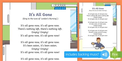 It S All Gone Song Teacher Made Twinkl