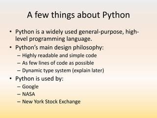 Intro To Python PPTX Programming Languages Computing