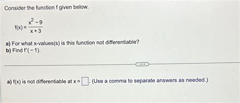 Solved Consider The Function F Given Below F X X2 9x 3a Chegg