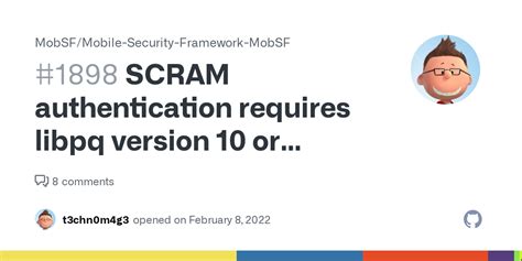 Scram Authentication Requires Libpq Version 10 Or Above · Issue 1898 · Mobsfmobile Security