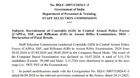 Ssc Gd Final Result 2024 Released Live Check Result Merit