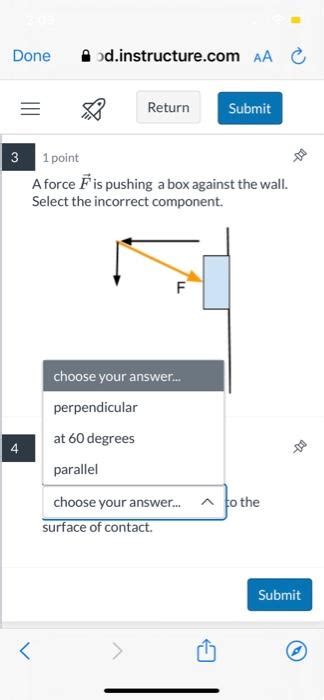Solved Select The Incorrect Force Vector Acting On A Cart Chegg