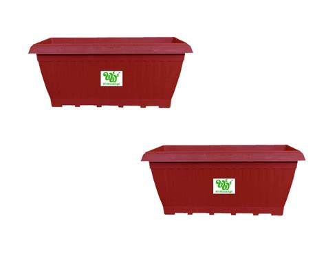 WinWoodsAgri Royalpanter Rectangular Plastic Plant Pot For Gardening Rectangularplanter
