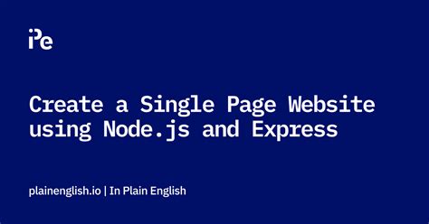 create a single page website using node js and express