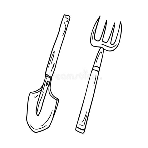 Pitchforks Shovels Stock Illustrations 55 Pitchforks Shovels Stock