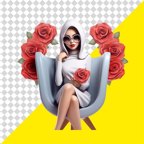 Premium Psd Hijab Girl Character