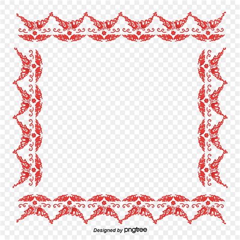 Red Simple Decorative Border Elements Red Border Border Clipart Decorative Elements PNG