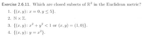 Solved Exercise Which Are Closed Subsets Of R In Chegg