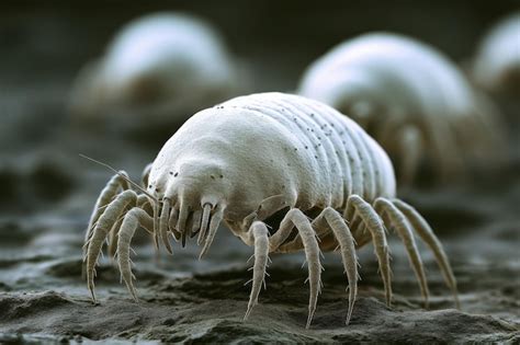 A Detailed Microscopic View Of House Dust Mite Closeup Of Dust Mites In