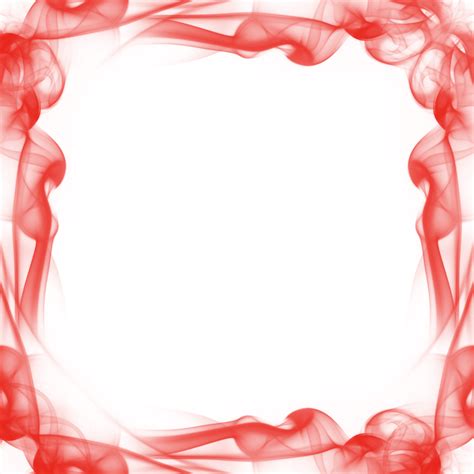 Abstract Red Smoke Frame PNG