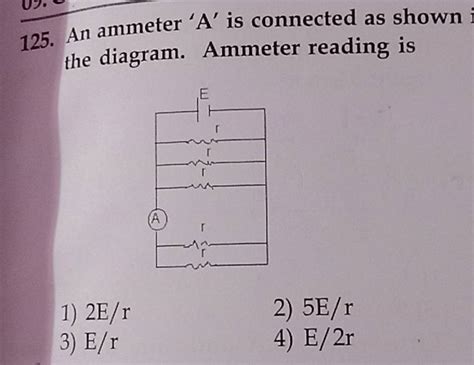 An Ammeter A Is Connected As Shown The Diagram Ammeter Reading Is
