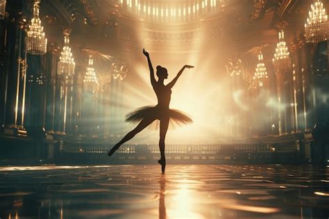 Premium Photo Graceful Ballerina Performing On A Grand Stage Oct