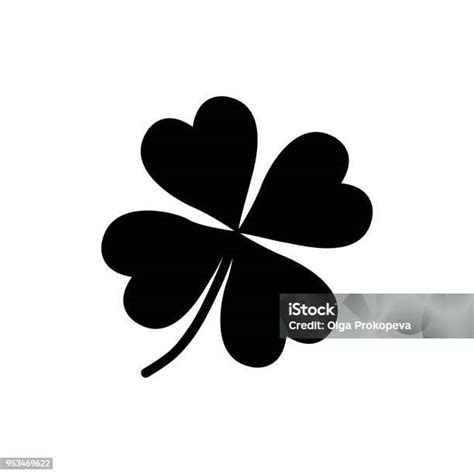 네 잎 클로버 아이콘입니다 블랙 아이콘 흰색 배경에 고립입니다 클로버 실루엣입니다 간단한 아이콘입니다 웹 사이트 페이지 및 모바일 애플 리 케이 션 디자인 벡터 요소 계절에