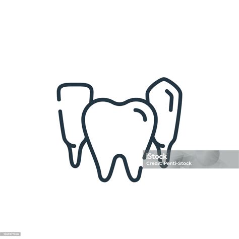 Tanden Vector Pictogram Geïsoleerd Op Witte Achtergrond Overzicht Dunne