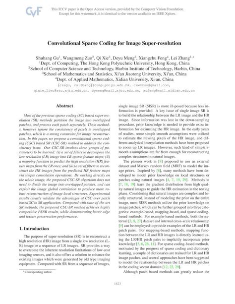 Pdf Convolutional Sparse Coding For Image Super Resolution Dokumentips