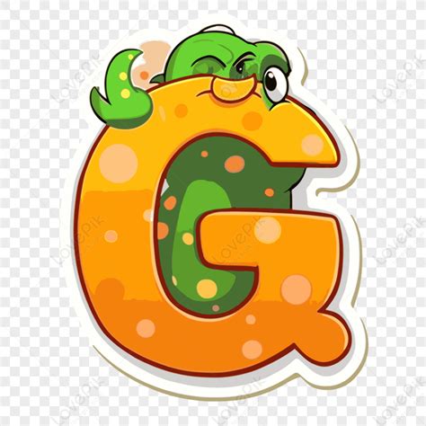 字母 G 剪貼畫中的橙色蠕蟲 向量 貼紙 字母geps圖案素材免費下載，可愛卡通圖片，尺寸4267 × 4267px Lovepik
