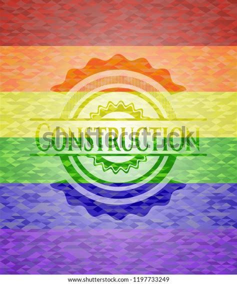 Construction Lgbt Colors Emblem Stock Vector Royalty Free 1197733249