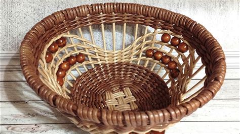 Фруктовница Бумажная лоза корзина Homedecor плетениеизбумажнойлозы бумажнаялоза Handmade