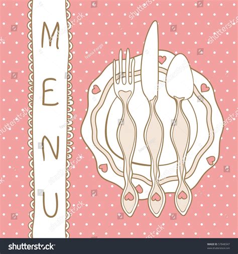 Cute Vintage Menu Background Stock Vector 57848347 Shutterstock