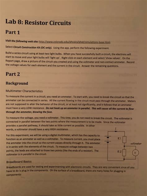 Solved Section Table Lab Report Resistor Circuits Purp Chegg