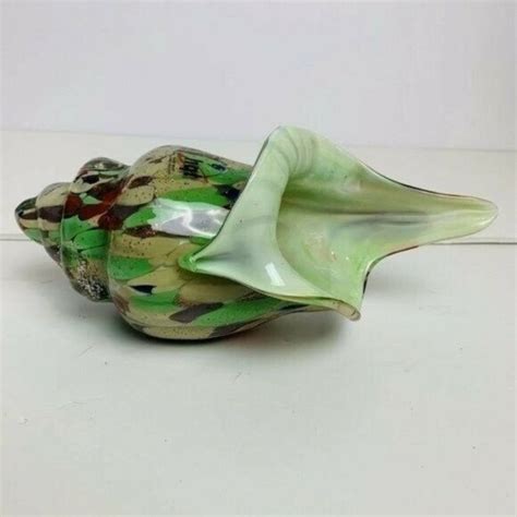 Hqt Accents Hqt Handmade Home Design Art Glass Shell Green