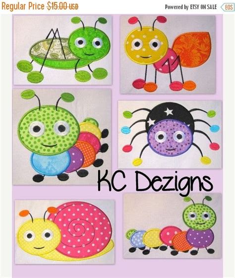 Cute Crawling Bugs 1 6 Machine Applique Embroidery Design Caterpillar